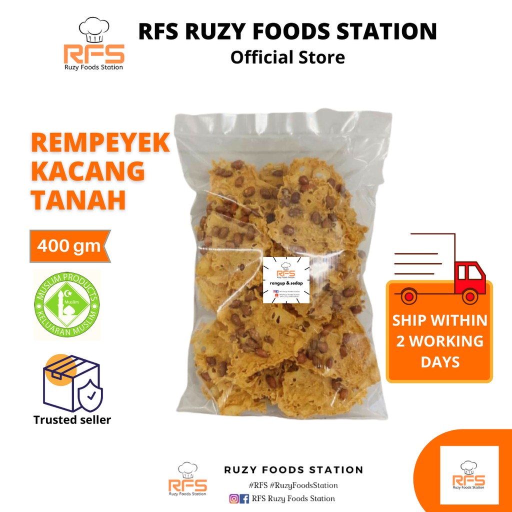 RFS Rempeyek Kacang Tanah - 400 gram [Ready Stock] - Rempeyek - Rangup ...