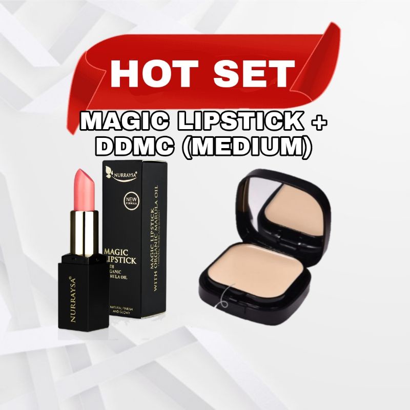 Kombo Set DDMC Glowing DD Moist Cake + Magic Lipstick with Marula Oil Nurraysa Ikut Darah ...