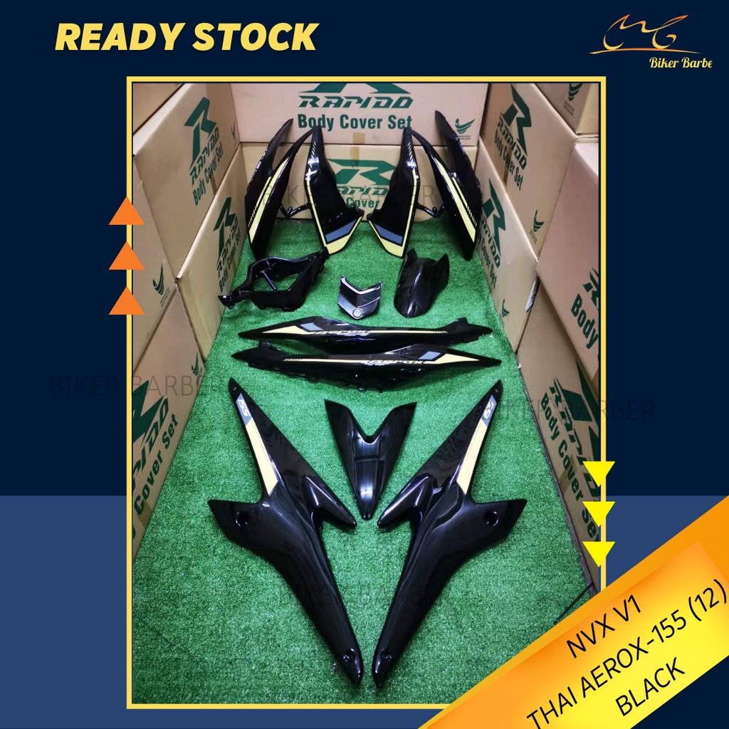 [READY STOCK] RAPIDO COVER SET NVX V1 THAILAND BLACK BODY BLACK COVER ...