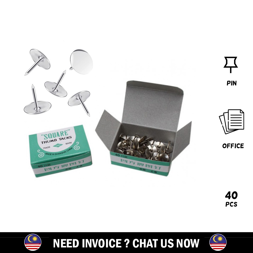 Thumb Tack Pin 40pc - (1's) Paku Tekan Clip Metal Tack Steel | Shopee ...