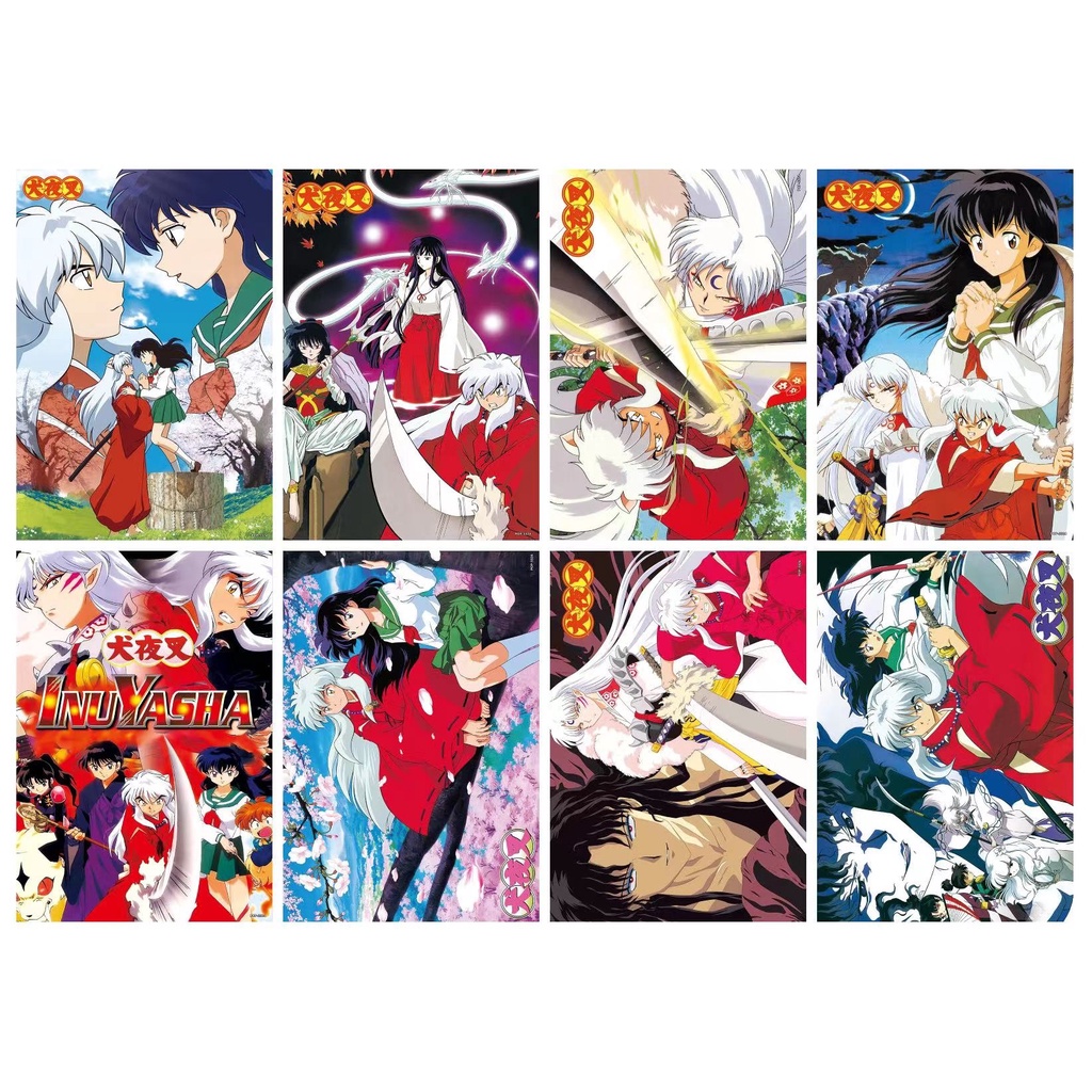 Anime Poster 8pcs SET Demon Slayer Haikyuu One Piece Jujutsu Blue Lock ...