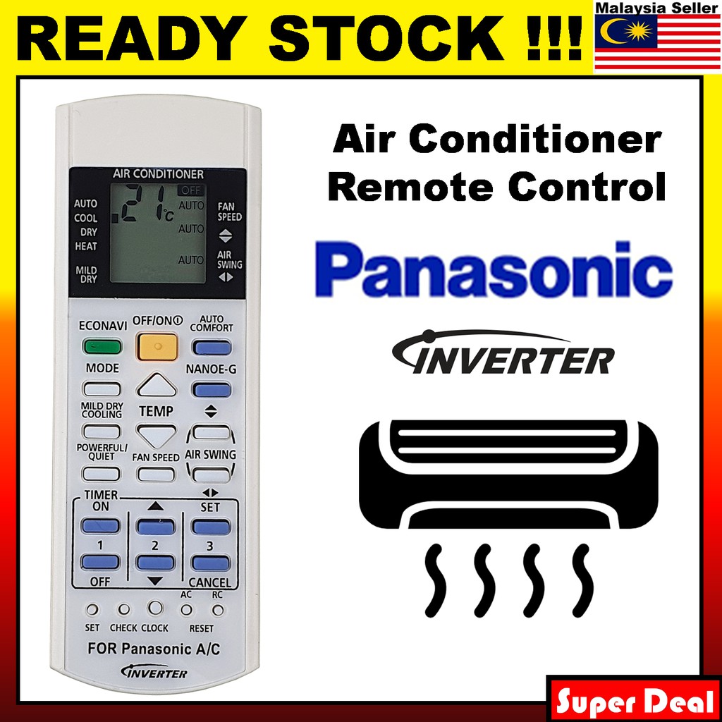 PANASONIC INVERTER Econavi Air Cond Aircon Aircond Remote Control ...