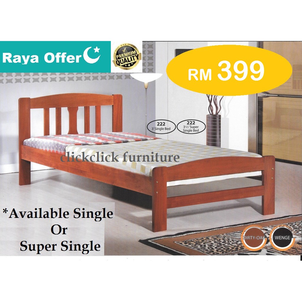 Single Bed Solid Wood/Super Single Bed Solid Wood | Shopee Malaysia