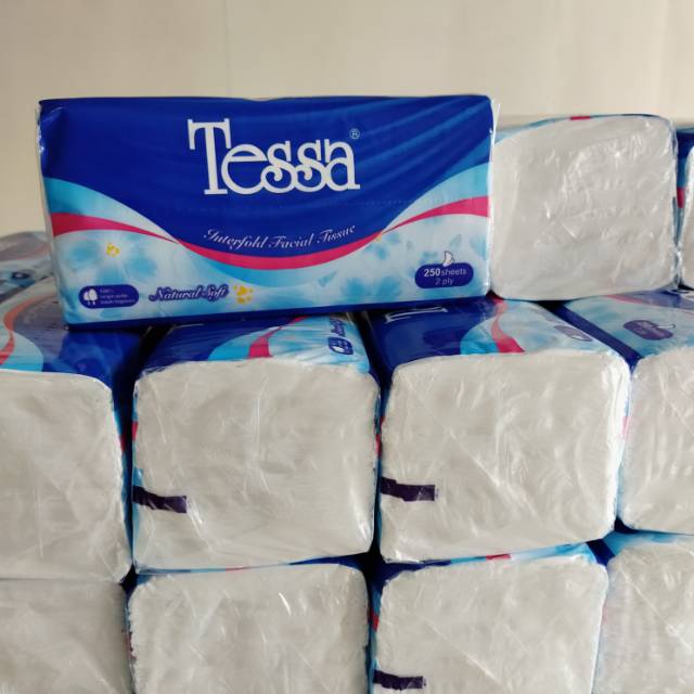 Selling Products Tessa Tissue 250 sheets 2 ply facial Tissue Tessa ...