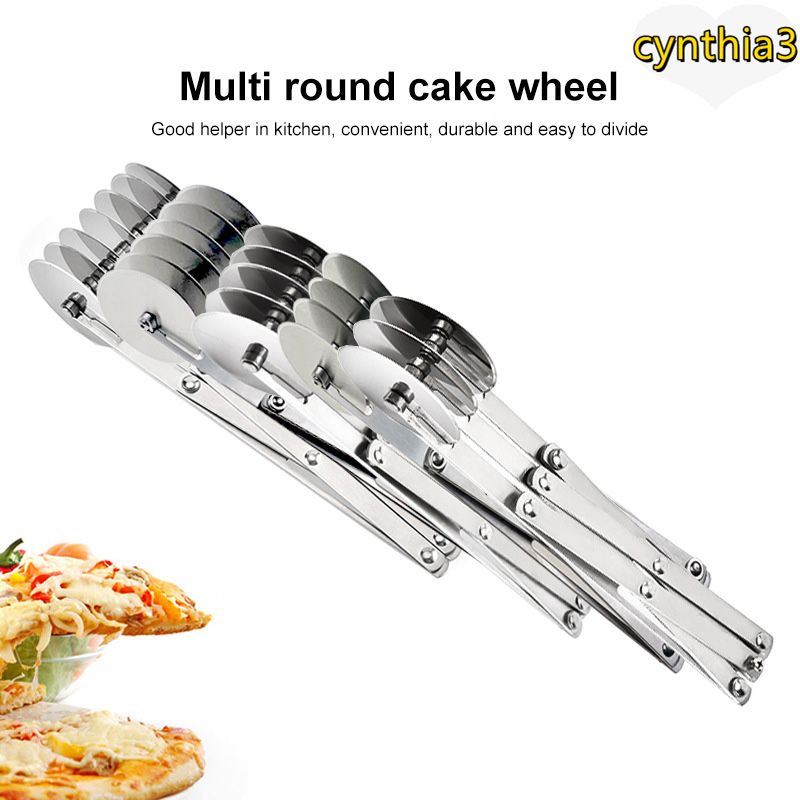 Pizza plate extendable 3 / 4 / 5 / 6 / 7 wheel bread slicer separator ...