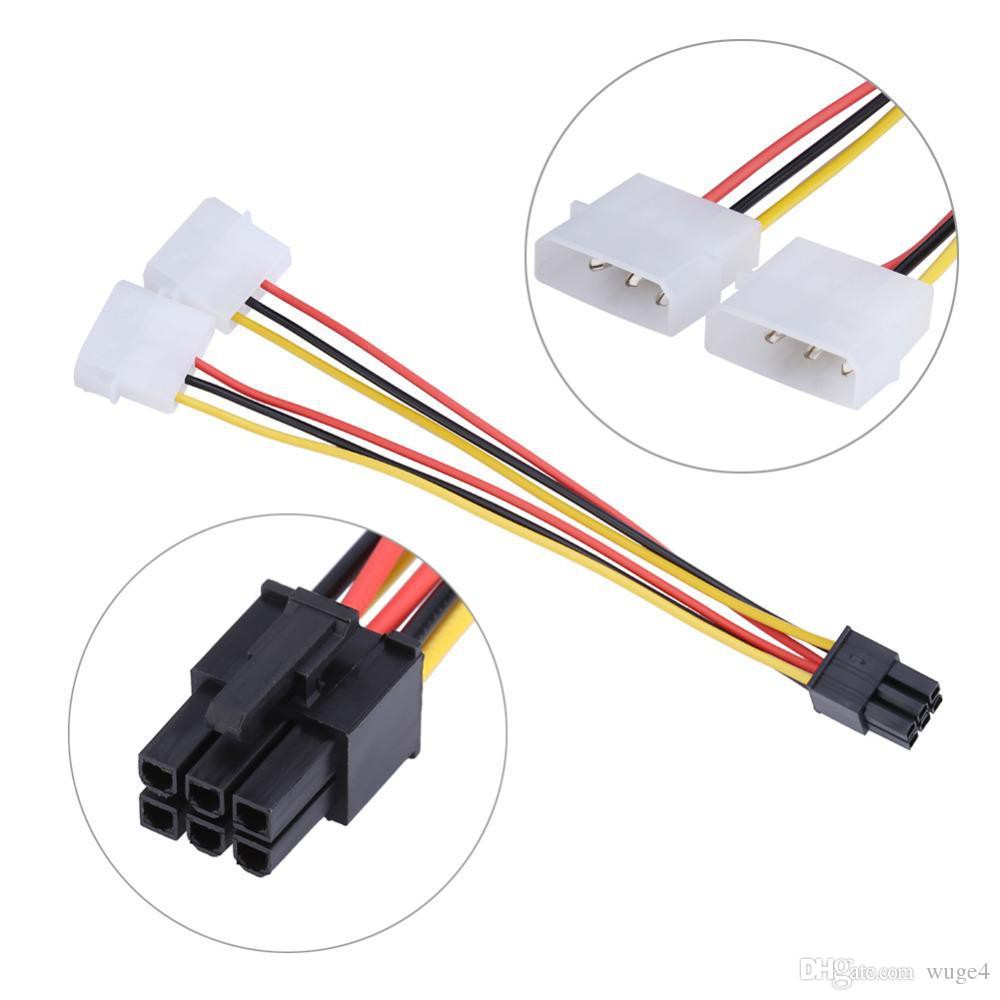 Dual Molex LP4 4 pin to 6 pin Converter Adapter Power Cable | Shopee ...