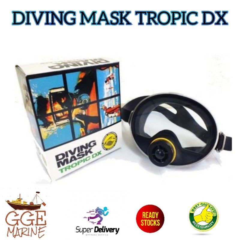 TROPIC DX DIVING MASK CERMIN SELAM Stainless Steel Frame Large Field ...