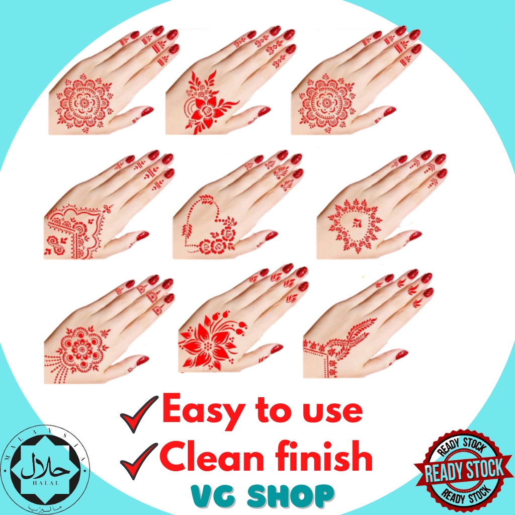 Sticker Inai Corak Inai Lukis Sticker Sticker Inai Pengantin Sticker ...