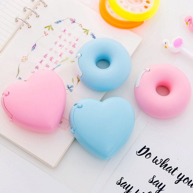 Small Cute Donut Love Tape Cover Transparent Tape Tools Mini Tape ...