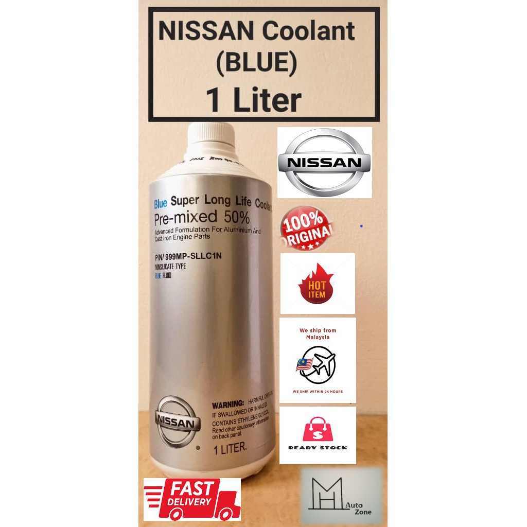 ORIGINAL NISSAN COOLANT SUPER LONG LIFE COOLANT PRE-MIXED 50% 1L (BLUE ...
