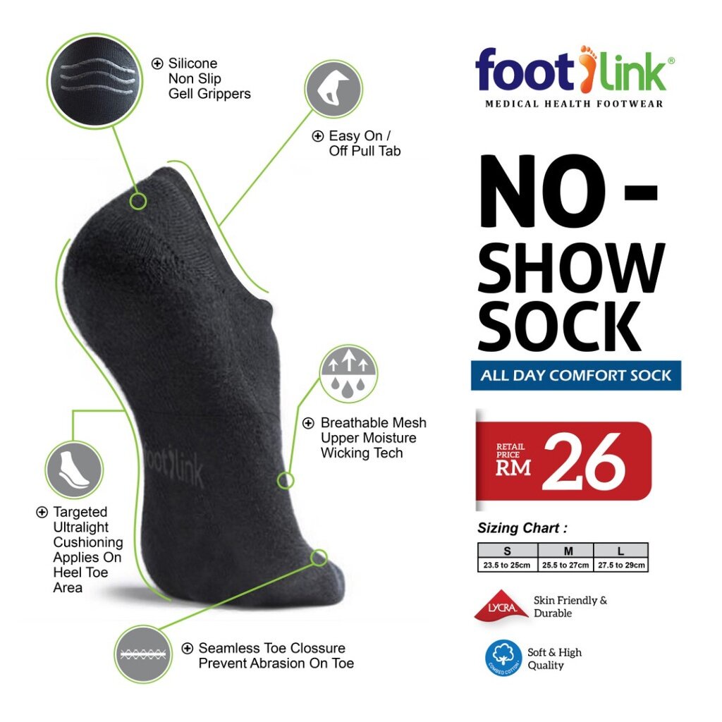 Footlink No Show Socks | Shopee Malaysia