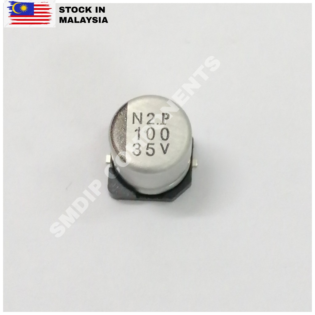 3PCS Nichicon, 100uF 35V 105°C, SMD Capacitor, 6.3mm x 7.7mm | Shopee Malaysia