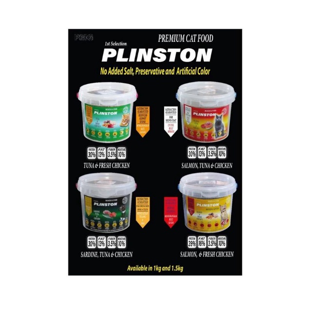 Plinston Cat Food/Makanan Kucing 1kg free 1 pcs dewormer | Shopee Malaysia