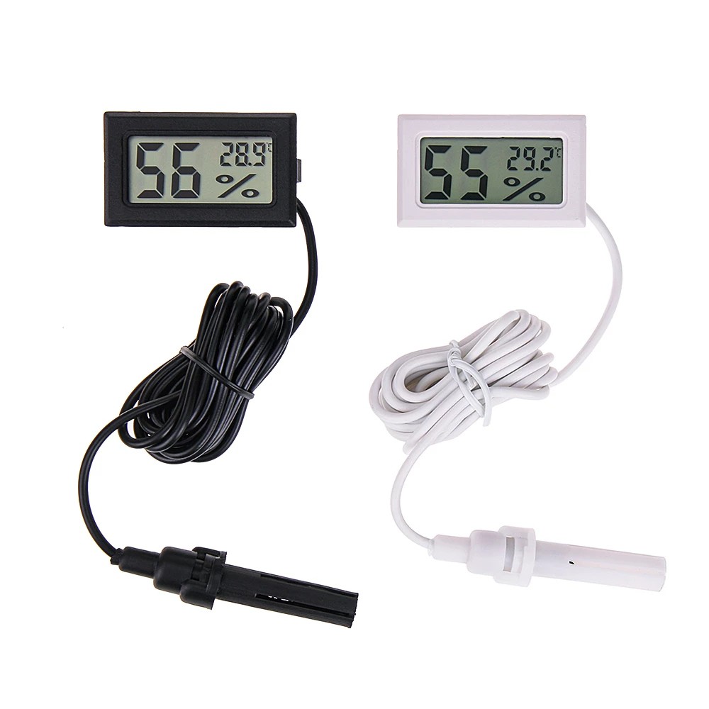 Digital Thermometer Hygrometer Mini LCD Humidity Meter Freezer Fridge ...