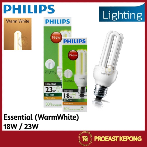 PHILIPS [ ESSENTIAL ] - 3U Shape LED Bulb 14W / 18W / 23W [ WarmWhite ...