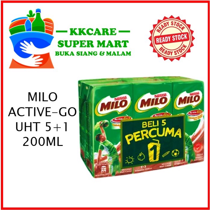 MILO Active-Go UHT 5+1 X 200ml | Shopee Malaysia