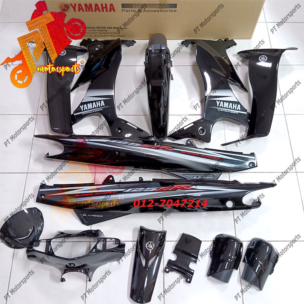 Yamaha 125ZR Black Cover Set Stripe N0 10 Black Skala Hitam OEM ...