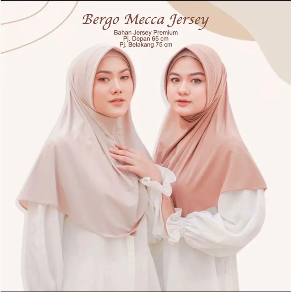 Hijab JILBAB Veil BERGO Instant MECCA JERSEY | Shopee Malaysia
