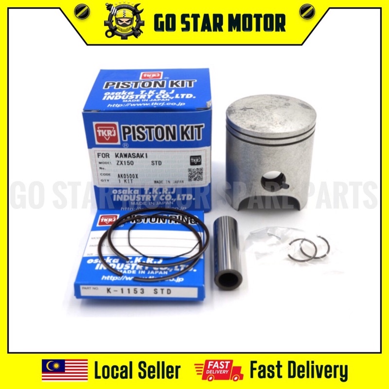 KAWASAKI ZX150 ZXR150 KRR150 RR150 STD PISTON KIT SET TKRJ PIN 16MM ...