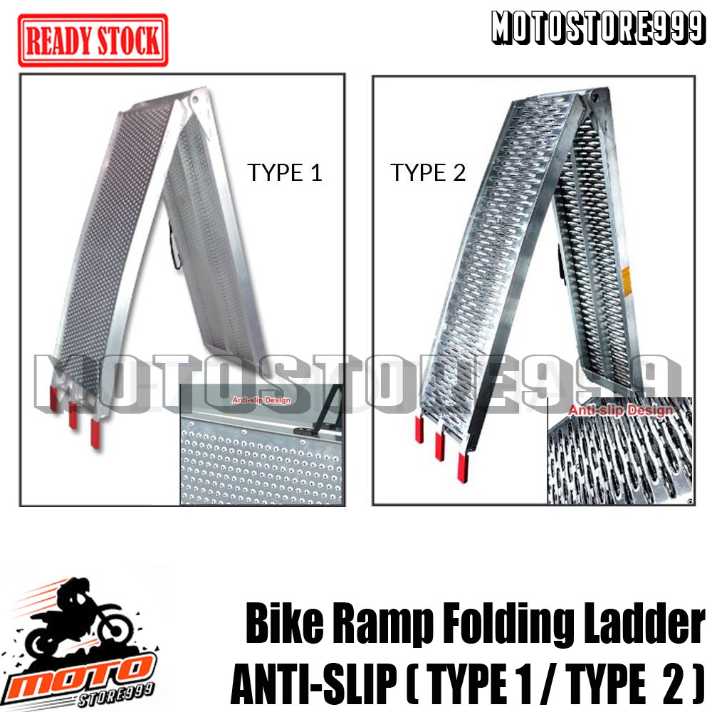 Motorcycle Folding Ladder Bike Ramp Anti-Slip Type 1 / Type 2 / TANGGA ...