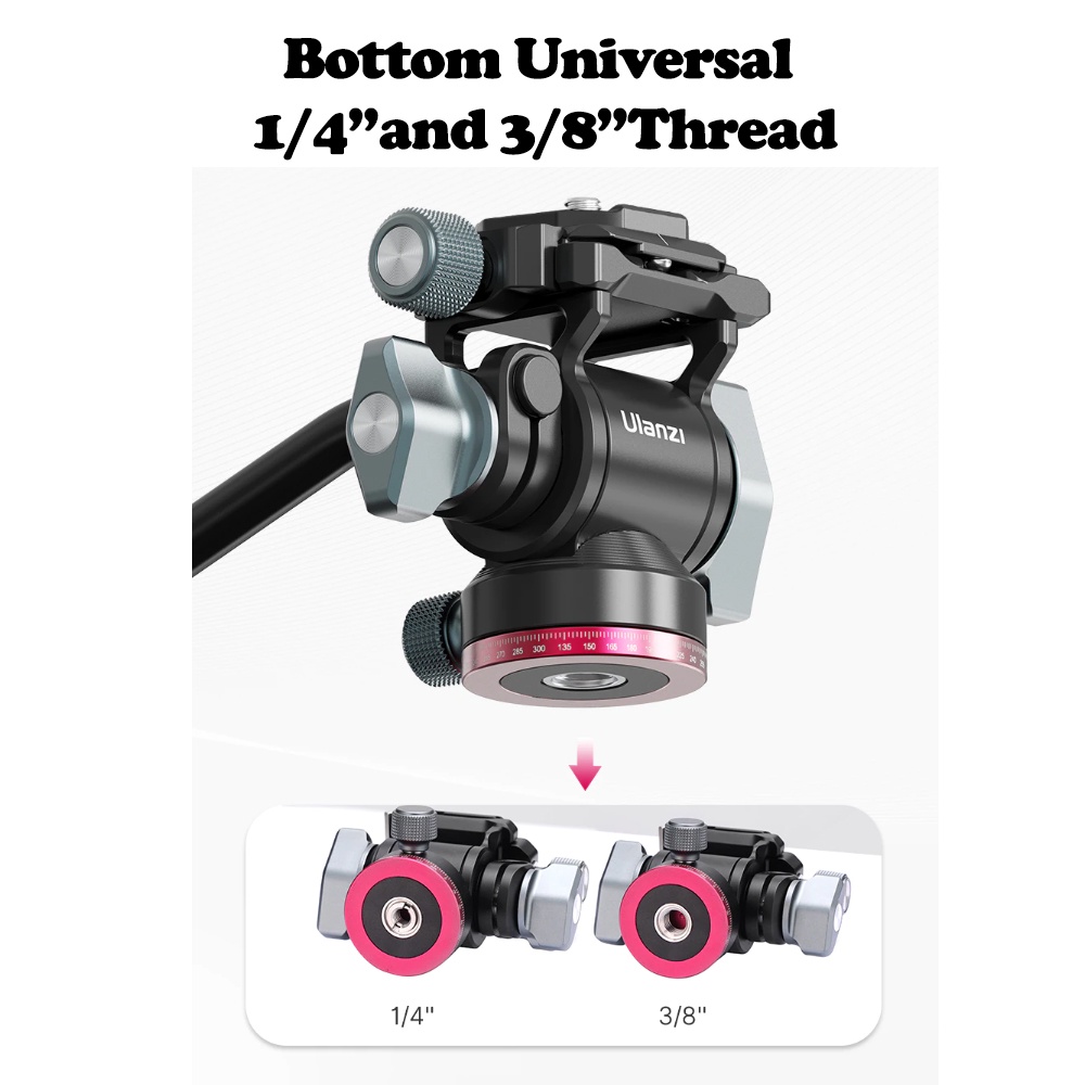 Ulanzi U-190 / U-190 Pro Panoramic Tripod Head Hydraulic Fluid Video ...