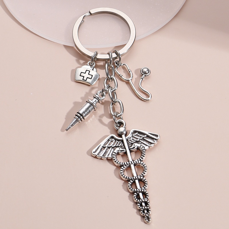 Doctor Keychain Stethoscope Ambulance Heartbeat Pharmacist Syringe Key ...