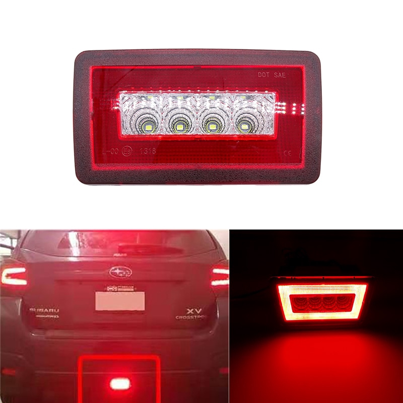 For Subaru Impreza WRX/STi XV Crosstrek 11-19 Red Lens 3-In-1 LED Rear Fog Light Kit Tail Lamp ...
