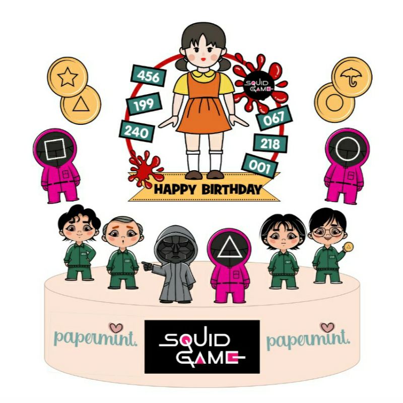 Squid game Cake Decoration Cake Topper | Shopee Malaysia