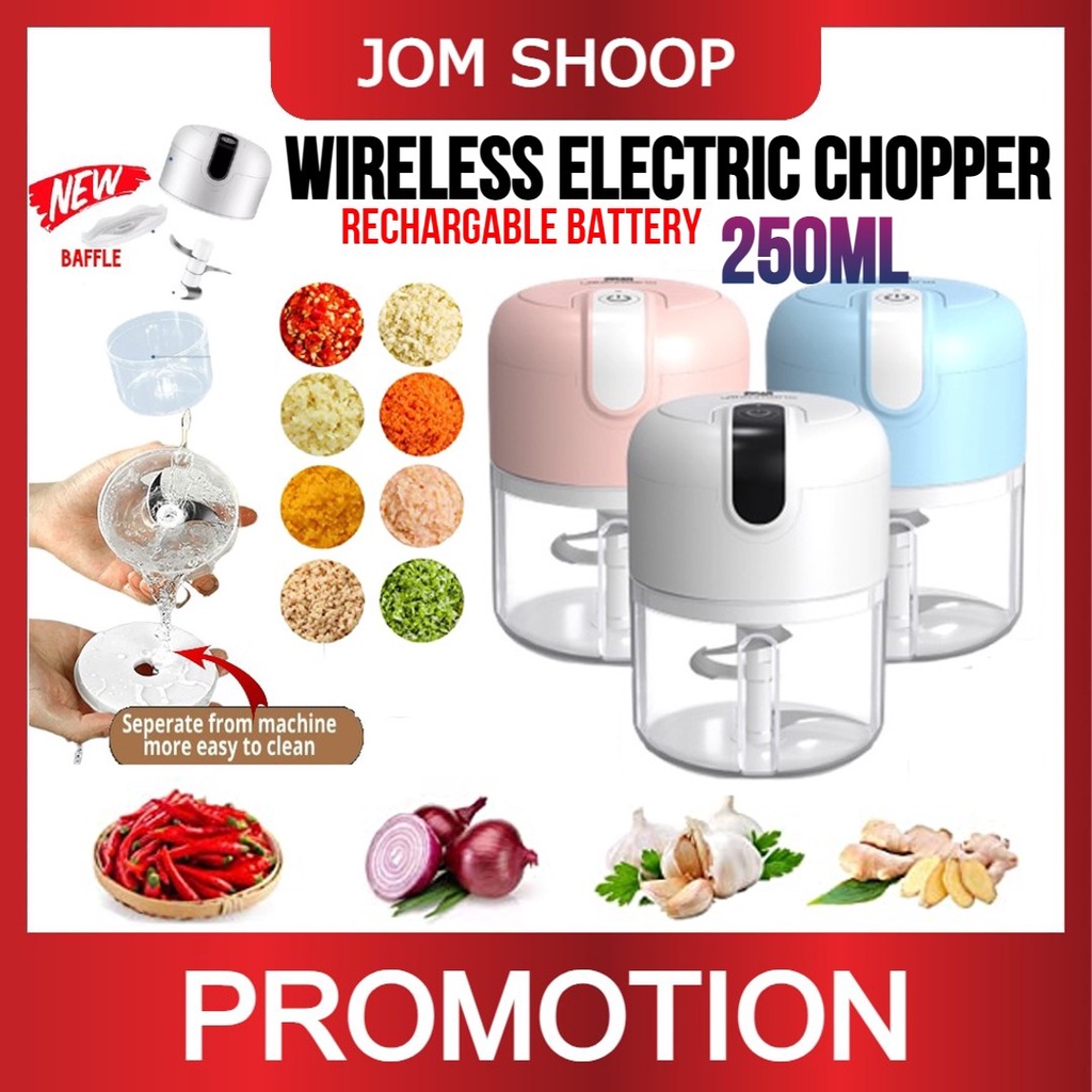 ~Ship From KL~ 250ML Mini Blender Garlic Chopper Electric Food Chopper ...