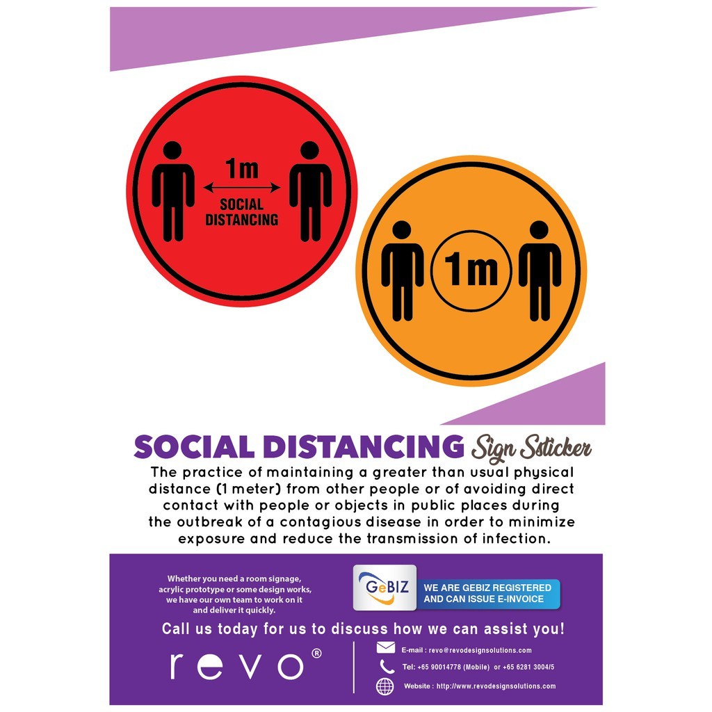 STICKER SIGN for SOCIAL DISTANCING (25 x 25 cm) | Shopee Malaysia