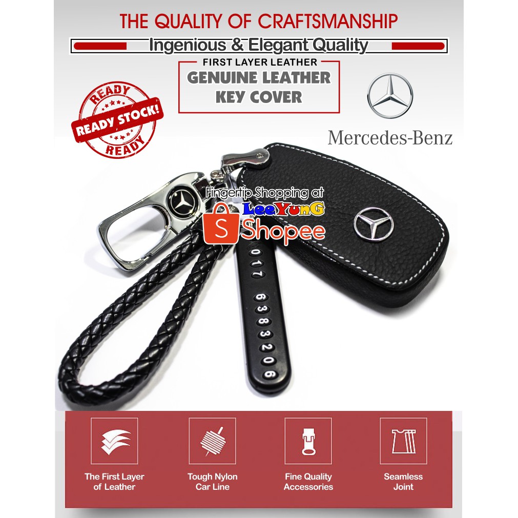 Mercedes Benz Leather Key Fob Holder Cover for Mercedes Benz Merc C ...