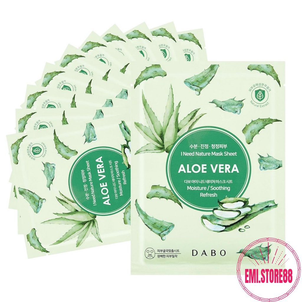 Dabo-aloe VERA Premium ALOE VERA Face Mask 23g Set of 10 Pieces ...
