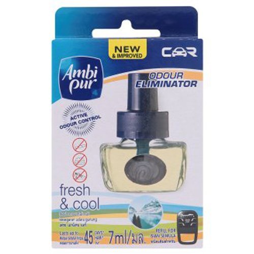 Ambi Pur Car Air Freshener - Fresh and Cool, 7.5ml + 7ml Pack with ...