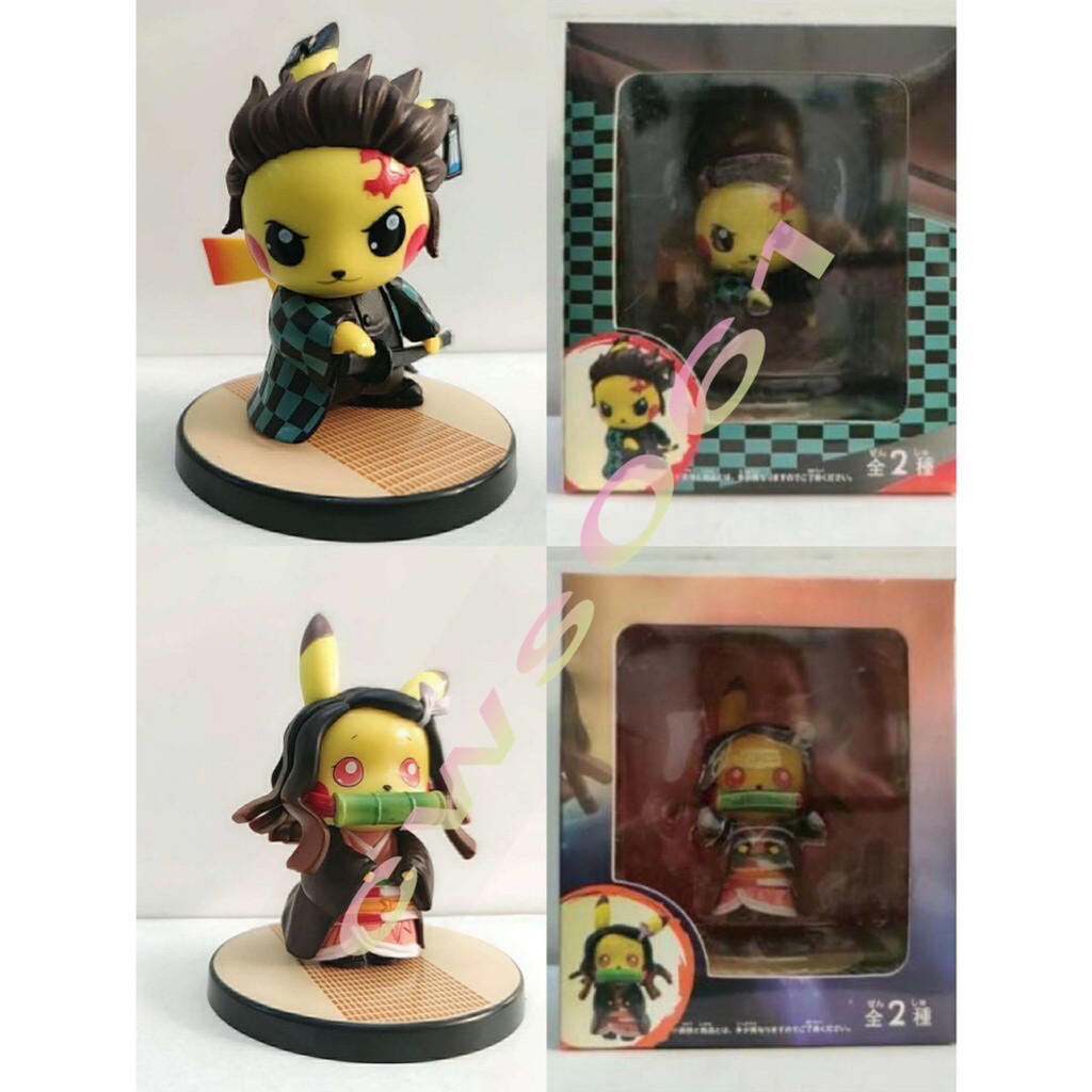 Special Offer！Pikachu Cos Demon Slayer Kimetsu No Yaiba Kimmeiya Figure ...