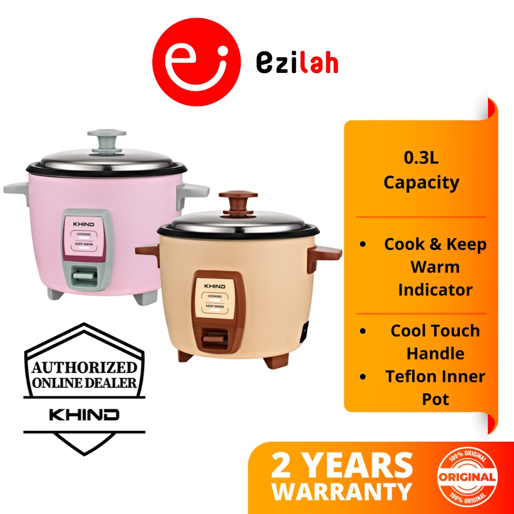 Khind 9 Series Electric Rice Cooker 0.3L - RC-903T (Light Pink/Cream ...