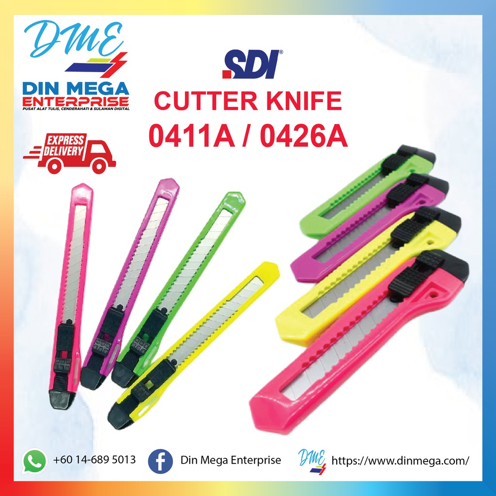 SDI CUTTER KNIFE 0411A (48 PCS / BOX) / 0426A (24 PCS / BOX) | Shopee ...
