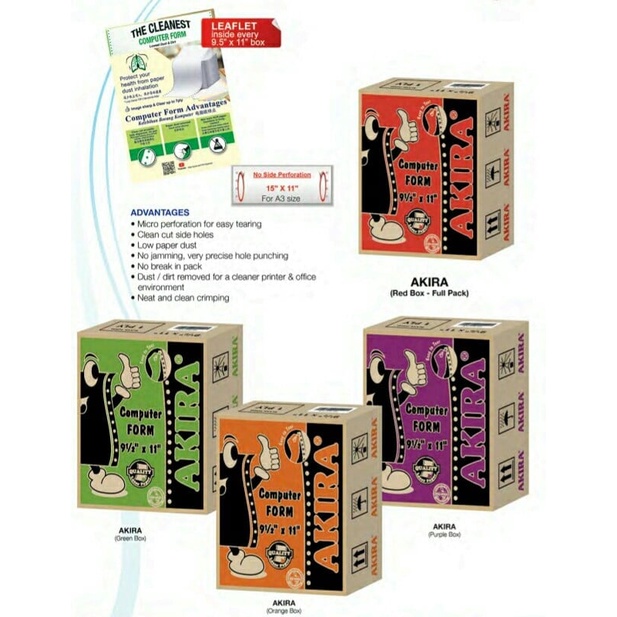 3 ply NCR computer form paper (500 fans) FULL PACK -- ALL WHITE -- 9.5 ...