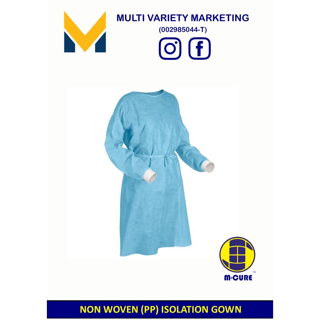 MVM - Non Woven / CPE Isolation Gown Plastic Apron PPE Elastic Cuff ...