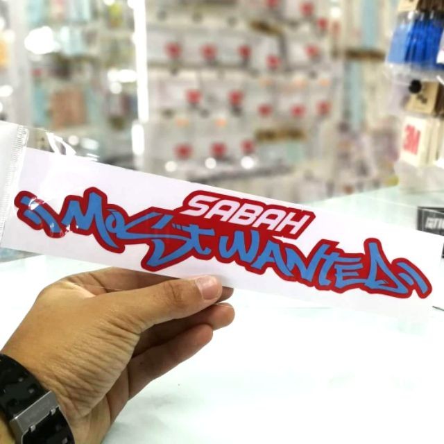 Sabah Most Wanted Car Sticker Kereta Negeri Malaysia | Shopee Malaysia