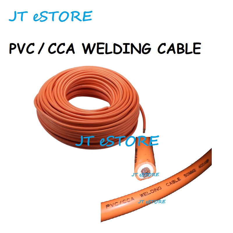 [JT eSTORE] PVC/CCA Welding Cable / Copper Clad Aluminium Orange Kabel - 35mm2 300Amp 50mm2 ...