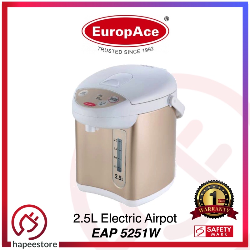EuropAce 2.5L Electric AirPot EAP 5251W EAP5251W (2 Way Dispensing) | Shopee Malaysia