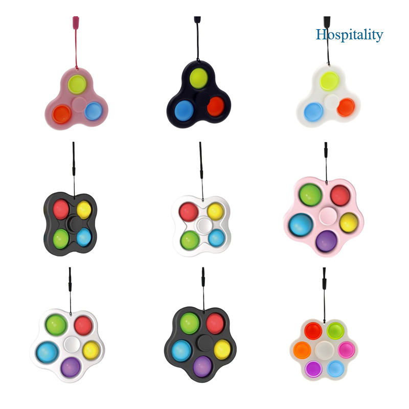 New Pop It Keychain TikTok Fidget Spinner Simple Dimple Toy Fat Brain ...