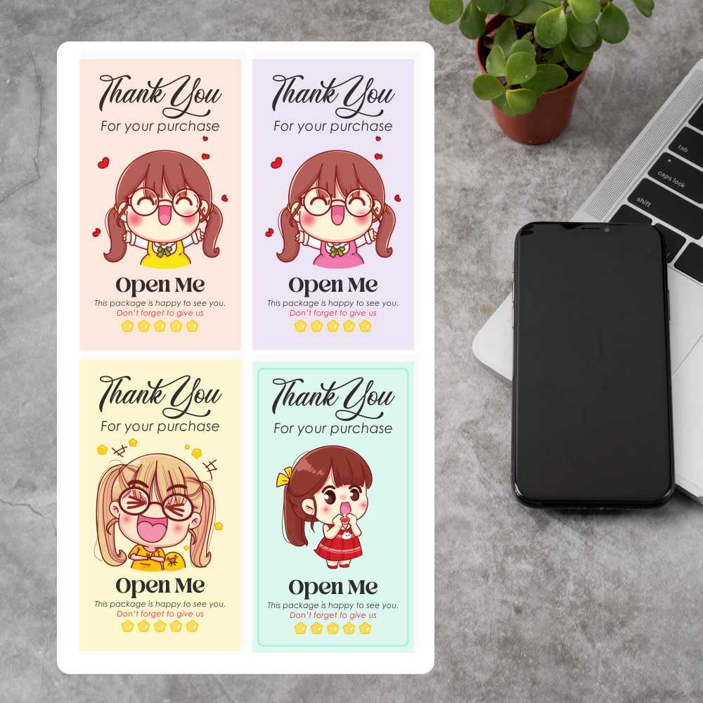 Sticker Open Me Label Thank You Sticker Sticker Seal box Packaging ...
