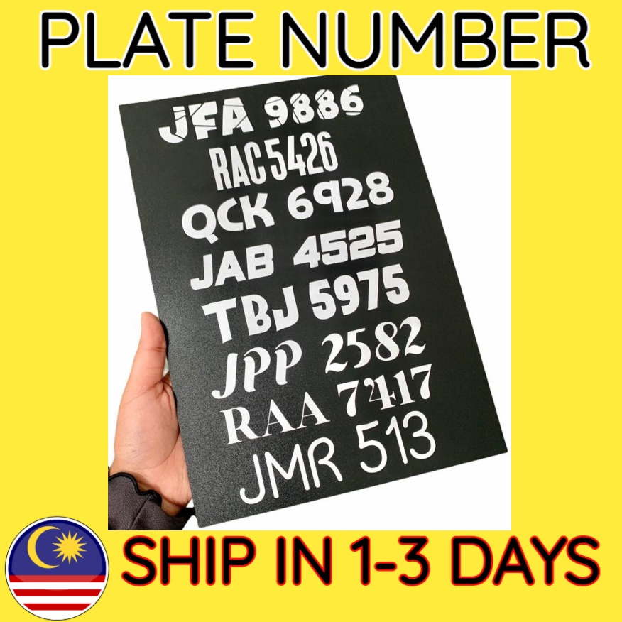 [3] STICKER PLATE DEPAN BELAKANG MOTOR STICKER CUTTING FONT DESIGN ...