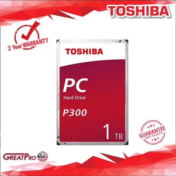 TOSHIBA HDWD110UZSVA P300 1TB INTERNAL HARD DISK SATA 3.5" SATA 6.0GBIT/S 7,200 PERFORMANCE ...