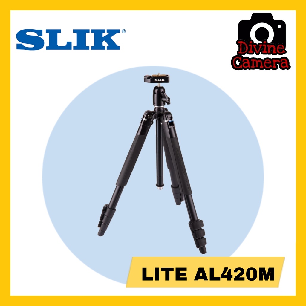 Slik Lite AL-420M Tripod with LED Center Column Flashlight | Shopee ...