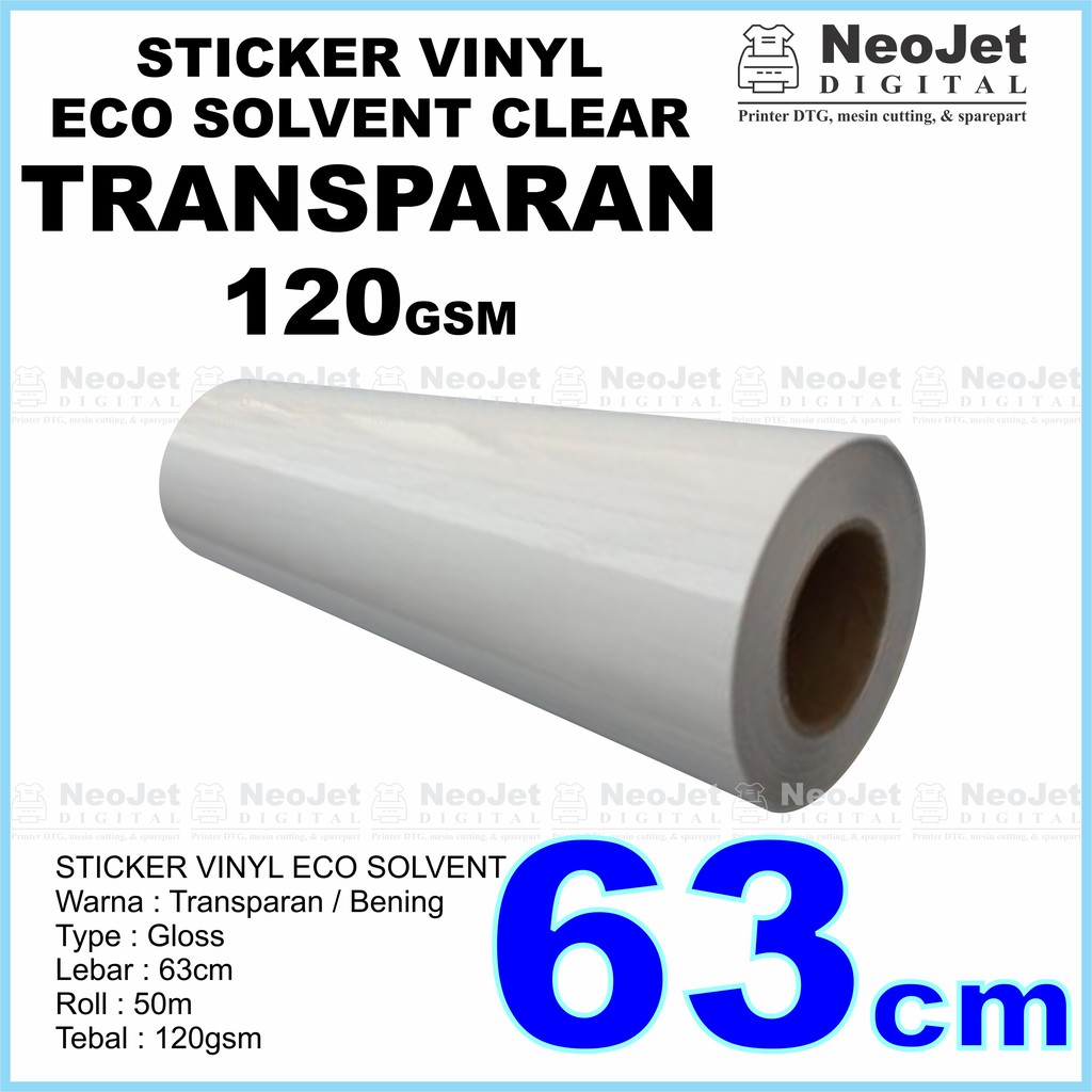 Eco SOLVENT Vinyl Sticker Roll 63 cm Transparent 50 meters Clear ...