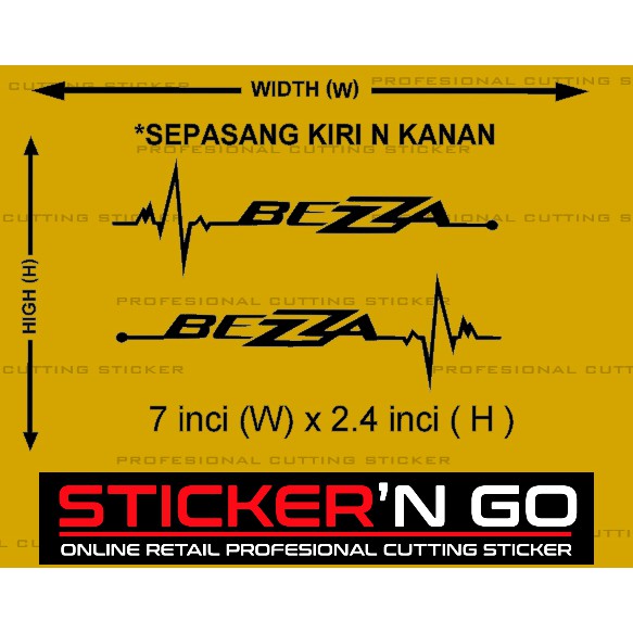 STICKER CUTTING CUSTOM SIDE KIRI DAN KANAN CEMIN PERODUA BEZZA DESIGN ...