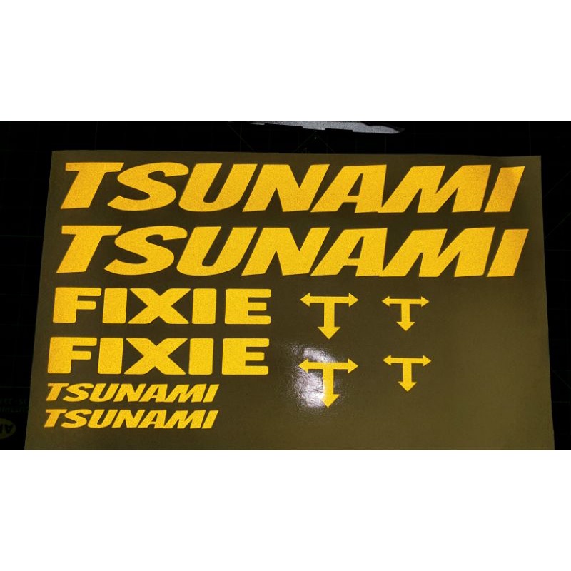 TSUNAMI, FIXIE.BIKE STICKER,TAHAN SEMUA CUACA KUALITI TERBAIK.STICKER ...