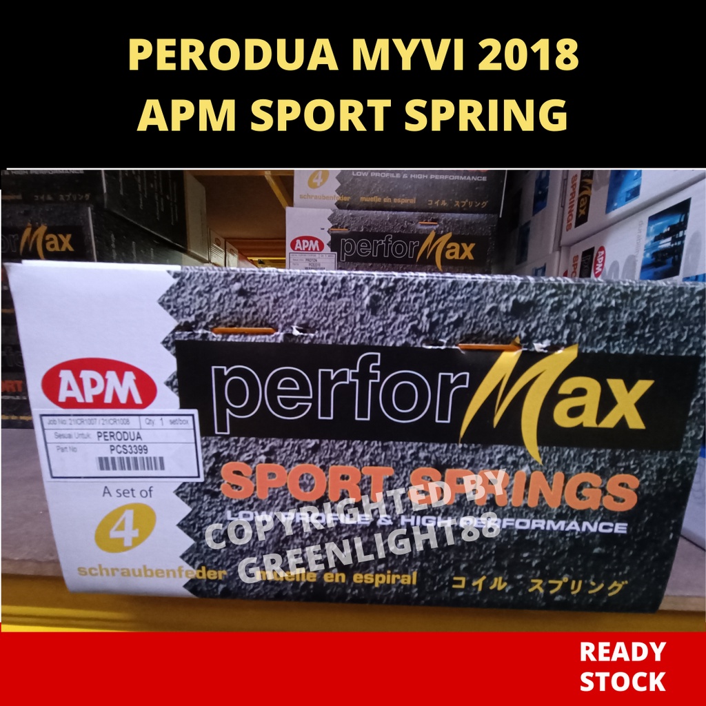 (100% ORIGINAL) PERODUA MYVI 2018 APM PERFORMAX SPORT SPRING (1 SET 4 ...